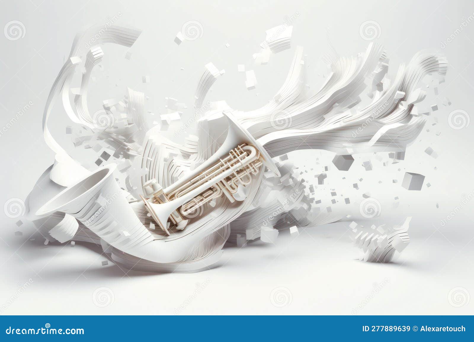 Abstract White Background with Elements of Musical Instruments and ...