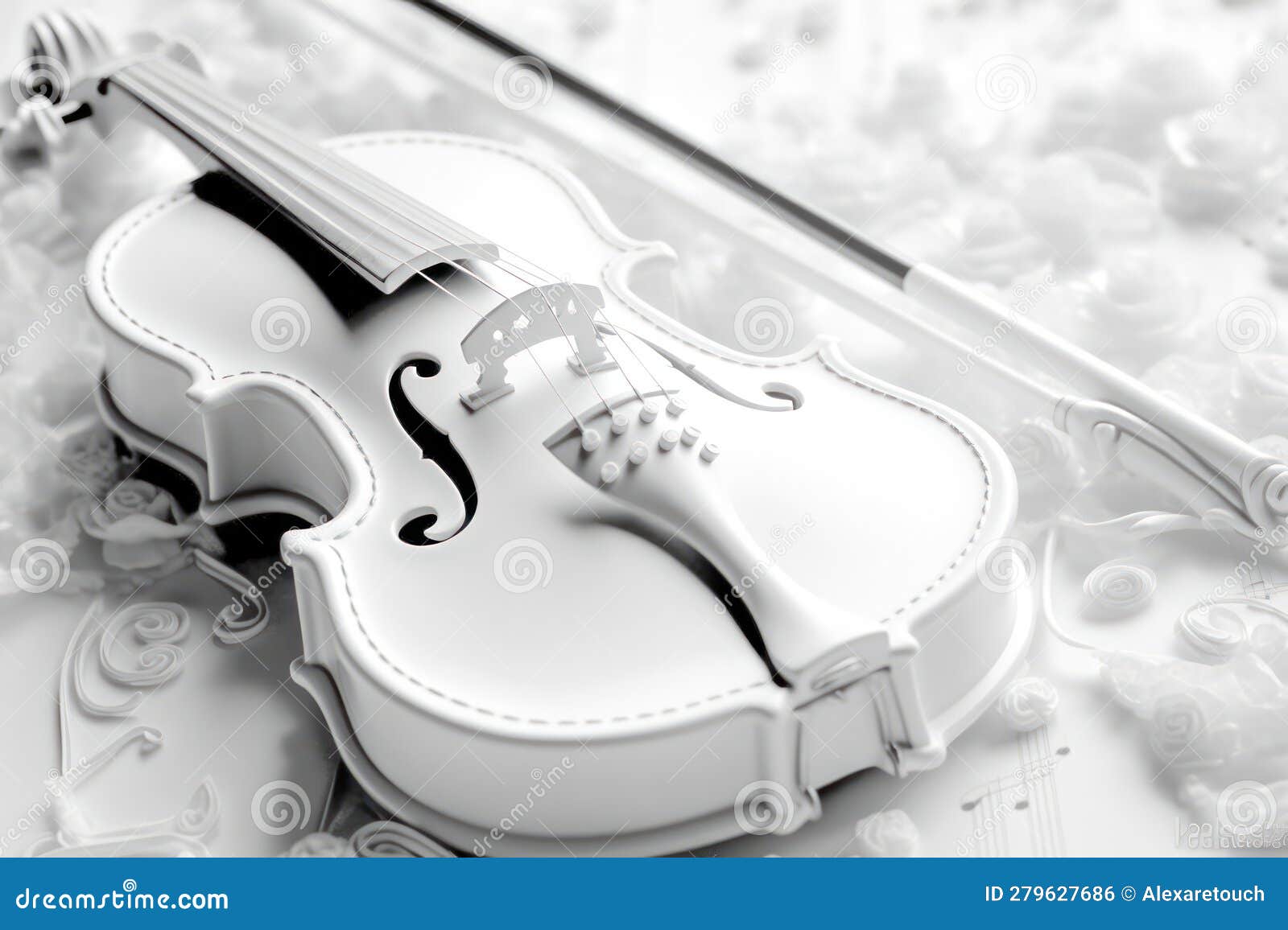 Abstract White Background with Elements of Musical Instruments and ...