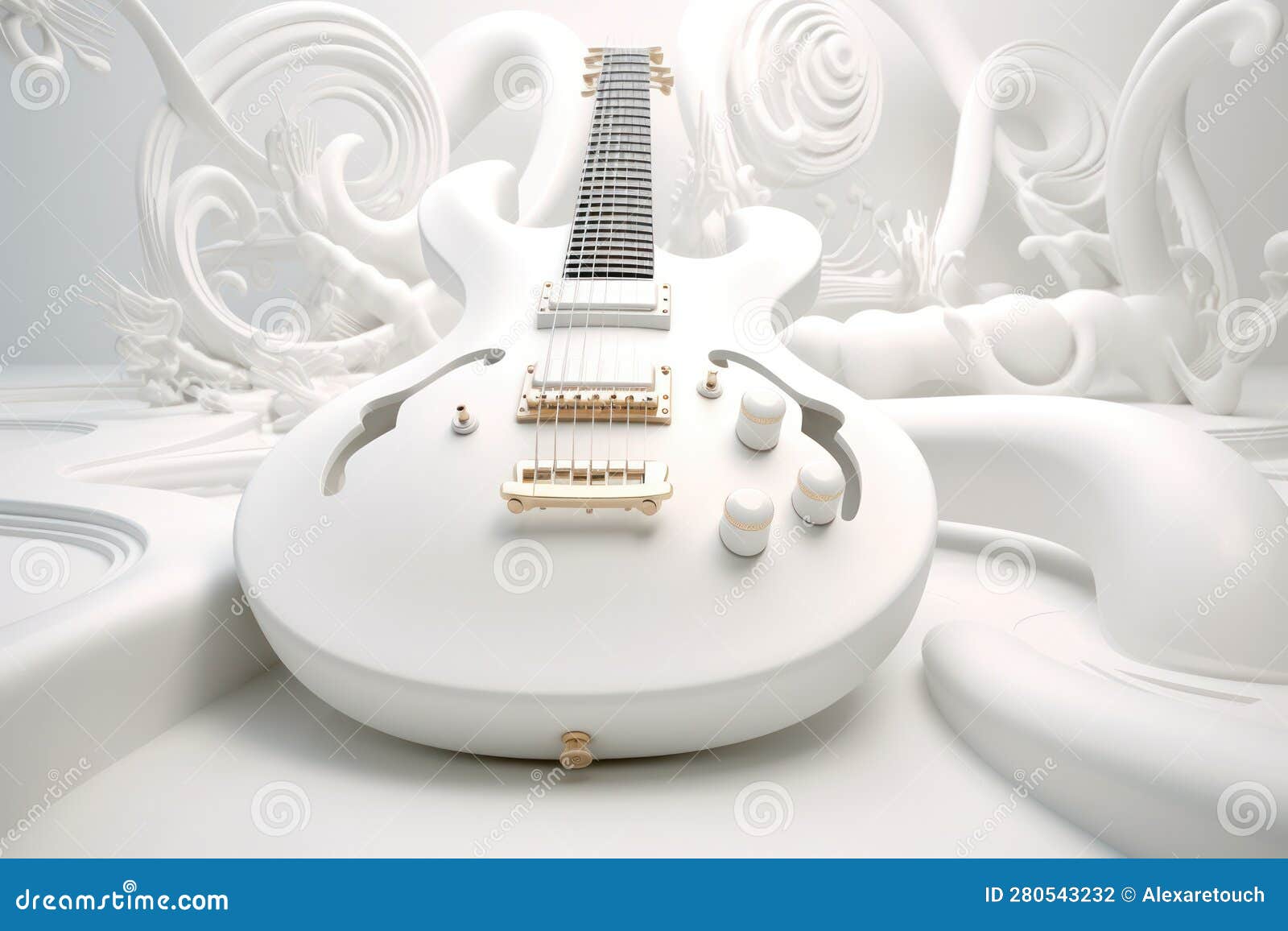 Abstract White Background with Elements of Musical Instruments and ...