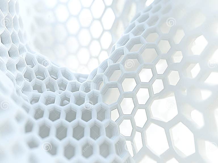 Abstract White Background Hexagon Pattern, Geometric Tech Texture ...