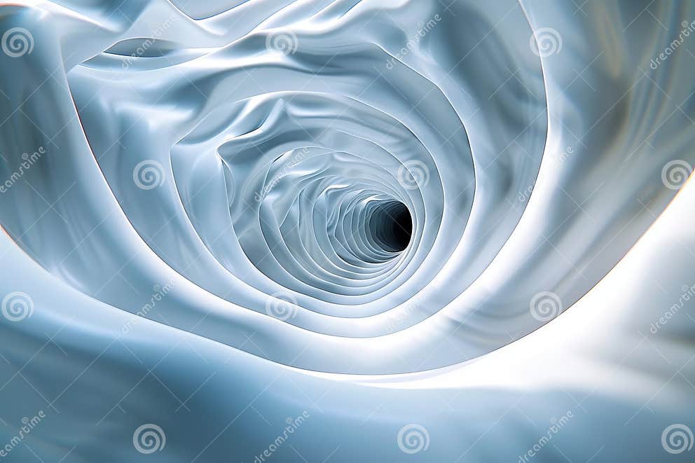 Abstract White Background with Funnel Pattern and Circles Creating a ...