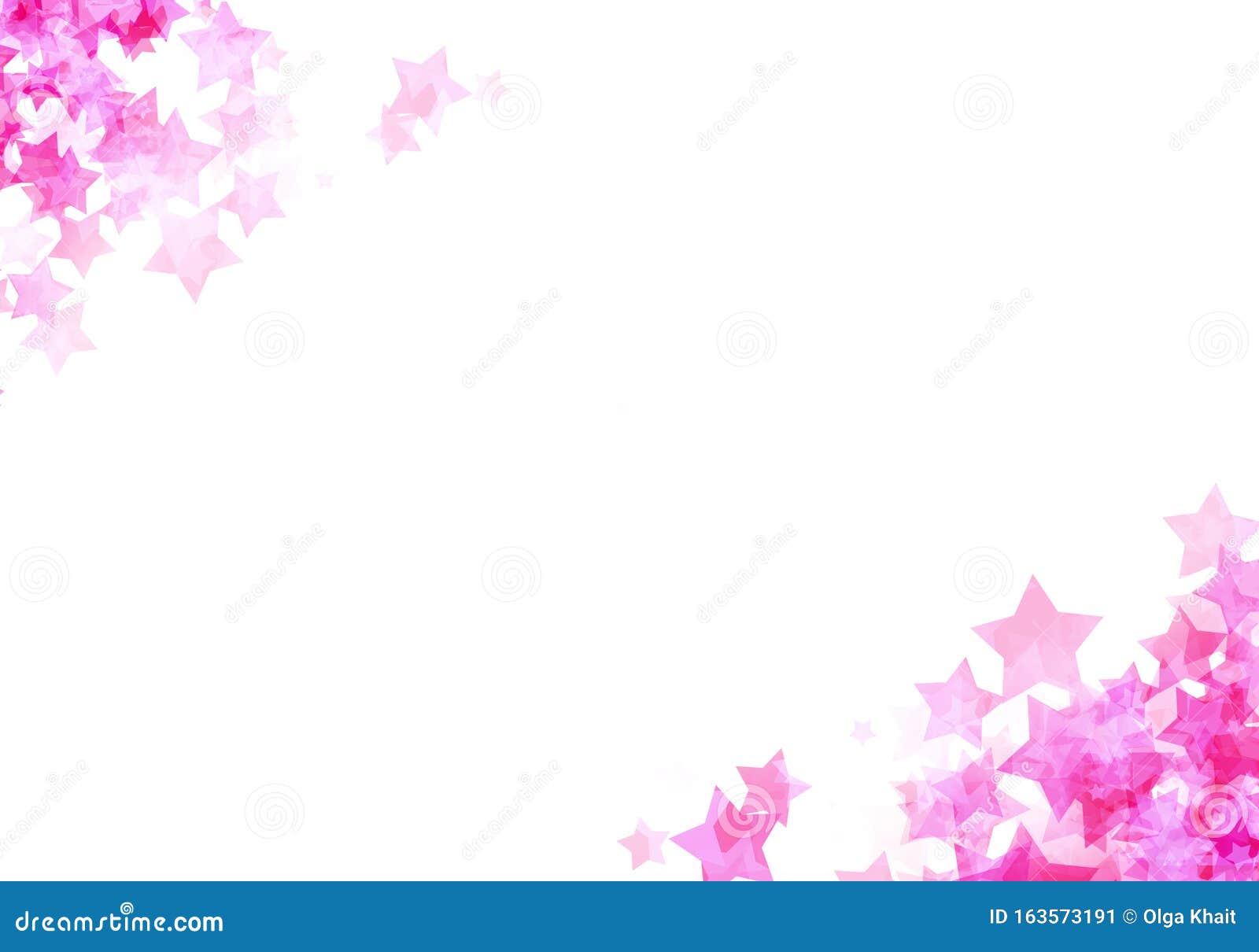 Abstract White Background with Pink Stars. Diagonal Composition. Stars ...