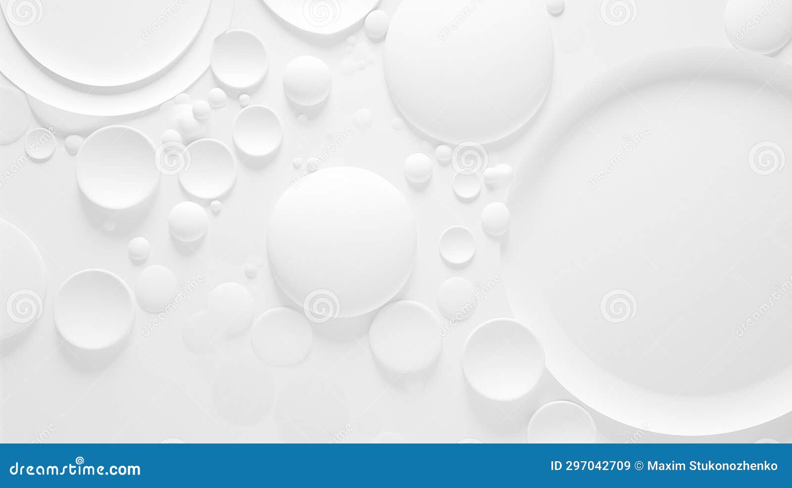 Abstract White Background with Random Circles and Soft Shadows. Light ...