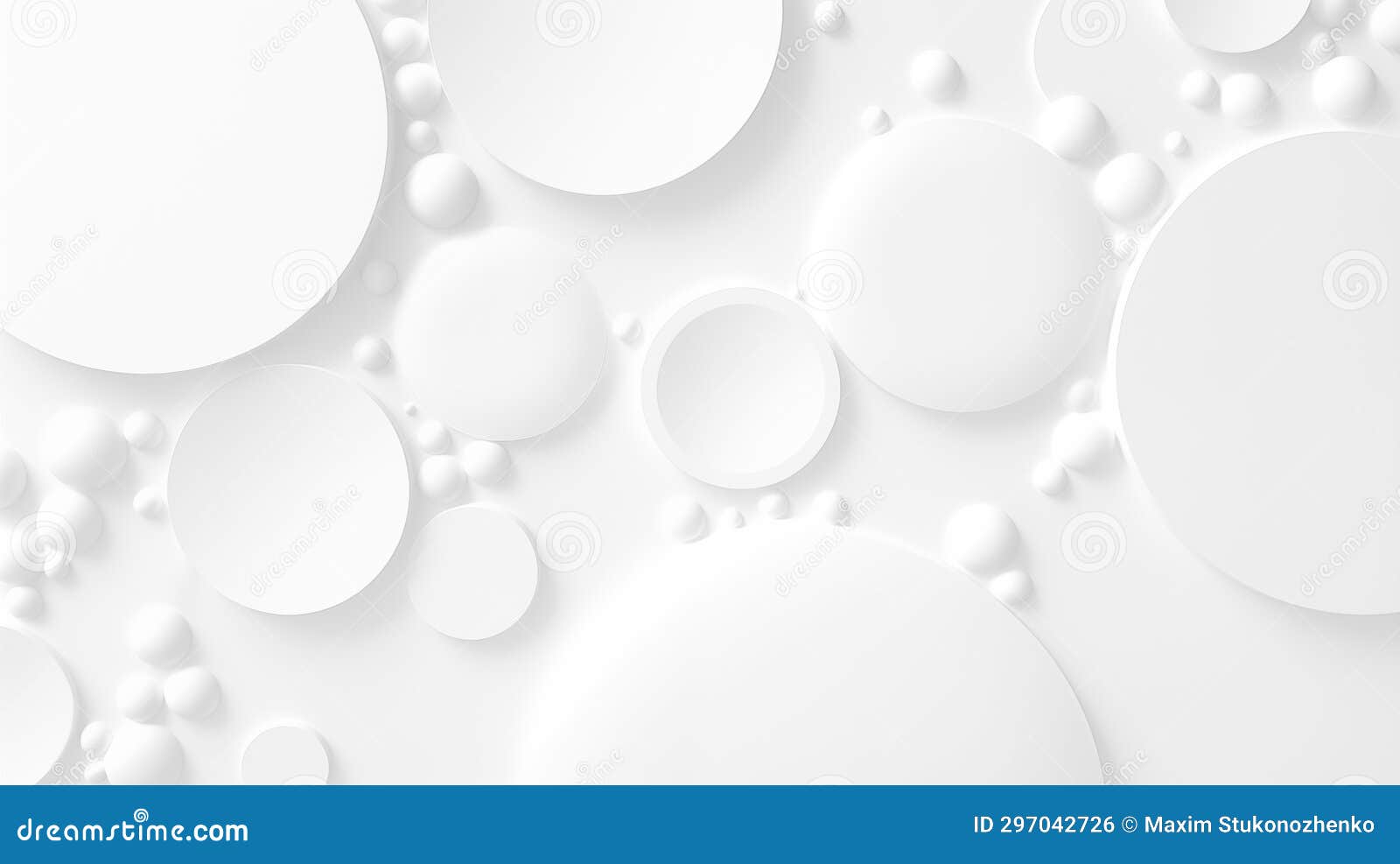 Abstract White Background with Random Circles and Soft Shadows. Light ...