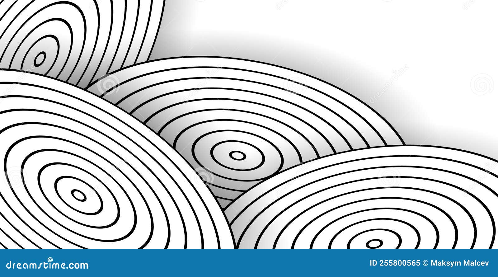 Abstract White Background with Round Lines. Round Shapes Overlap Stock ...