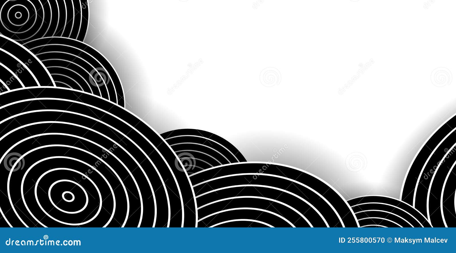 Abstract White Background with Round Lines. Round Shapes Overlap Stock ...