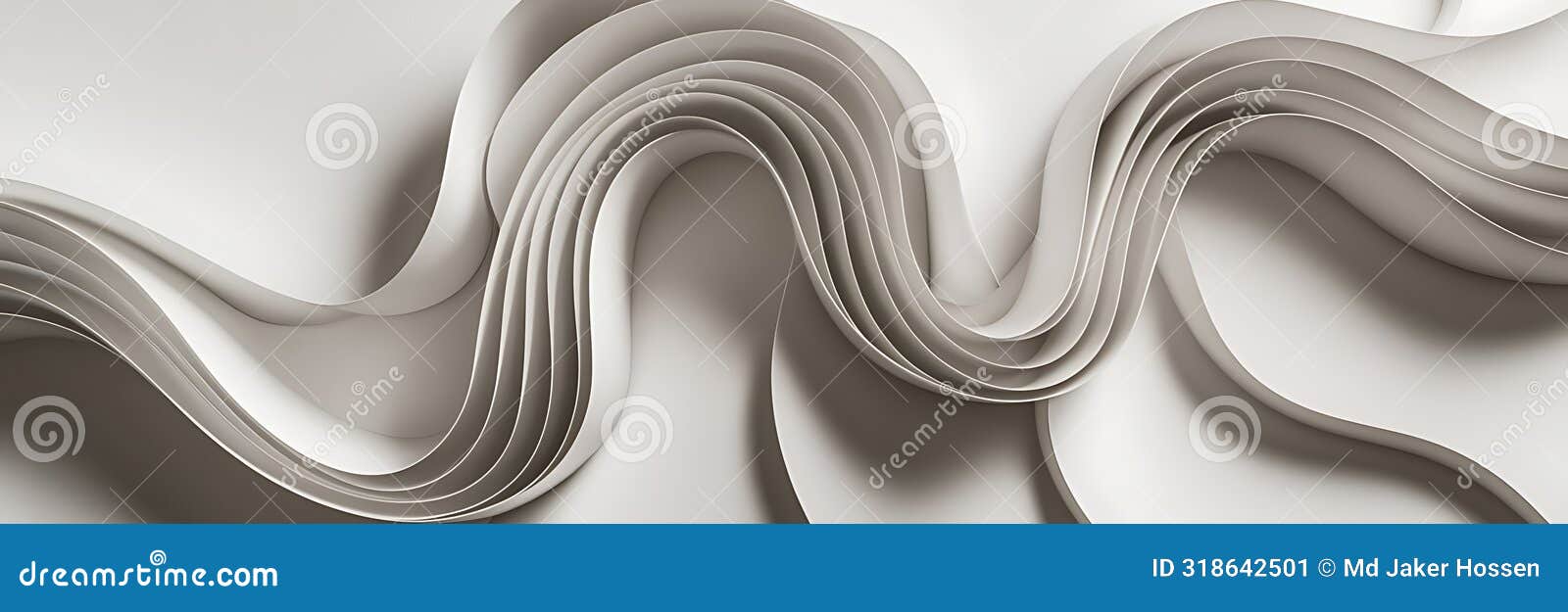 Abstract White Background with Smooth Wavy Lines Stock Illustration ...