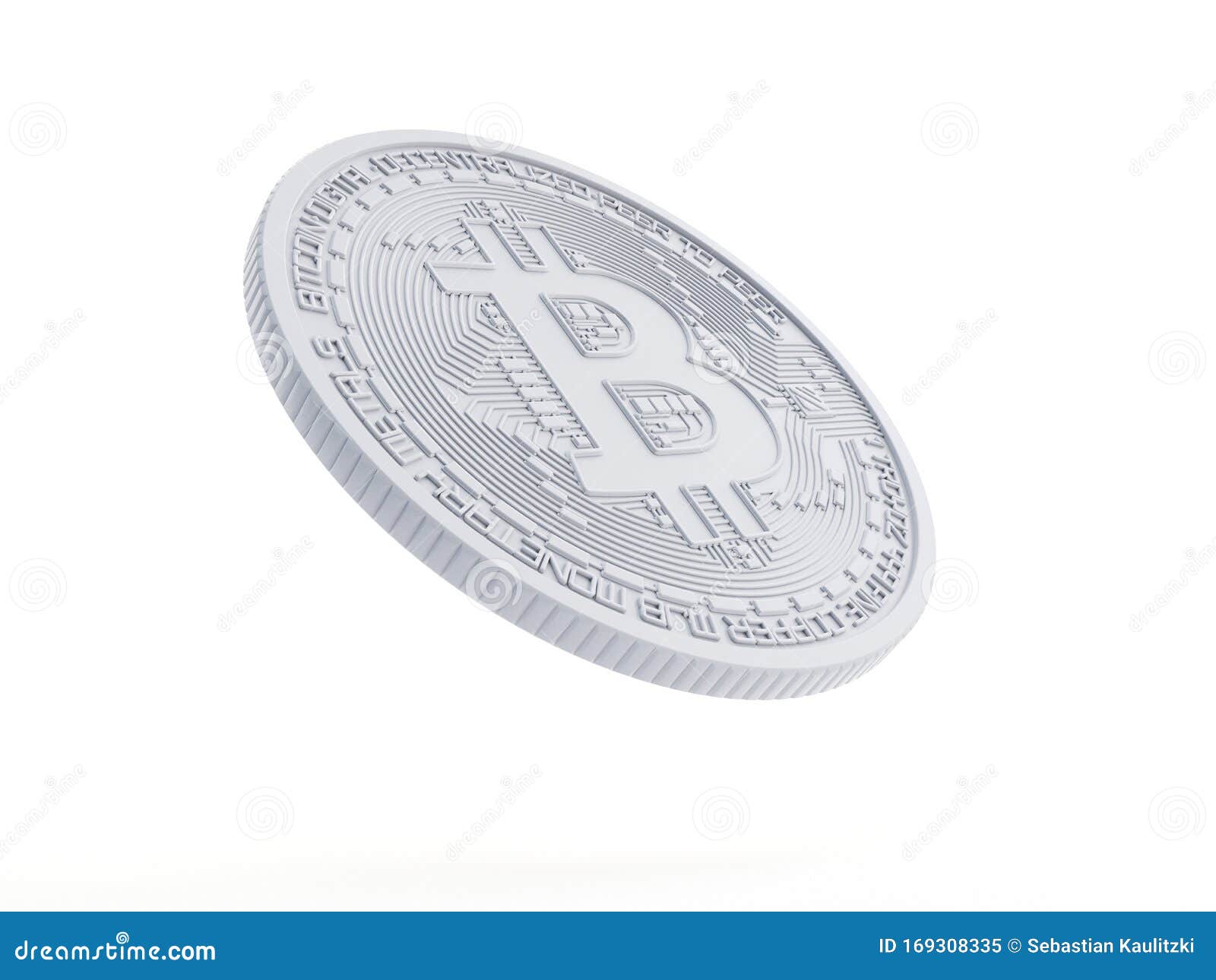 An abstract white bitcoin stock illustration. Illustration of coin ...