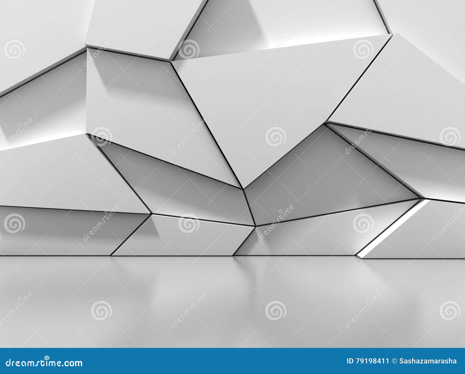 Abstract White Blocks Wall Background Stock Illustration - Illustration ...