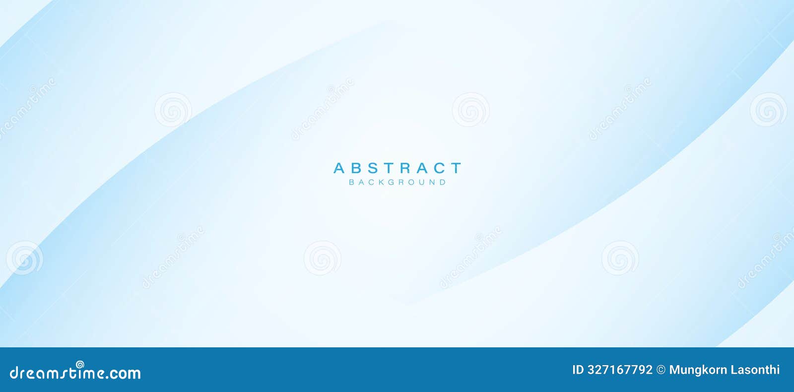 Abstract White and Blue Curved Lines Background. Clean Minimal Banner ...