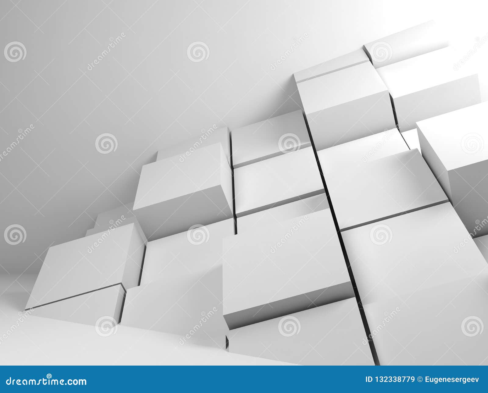 3d Random Extruded Cubes Decoration Stock Illustration - Illustration ...