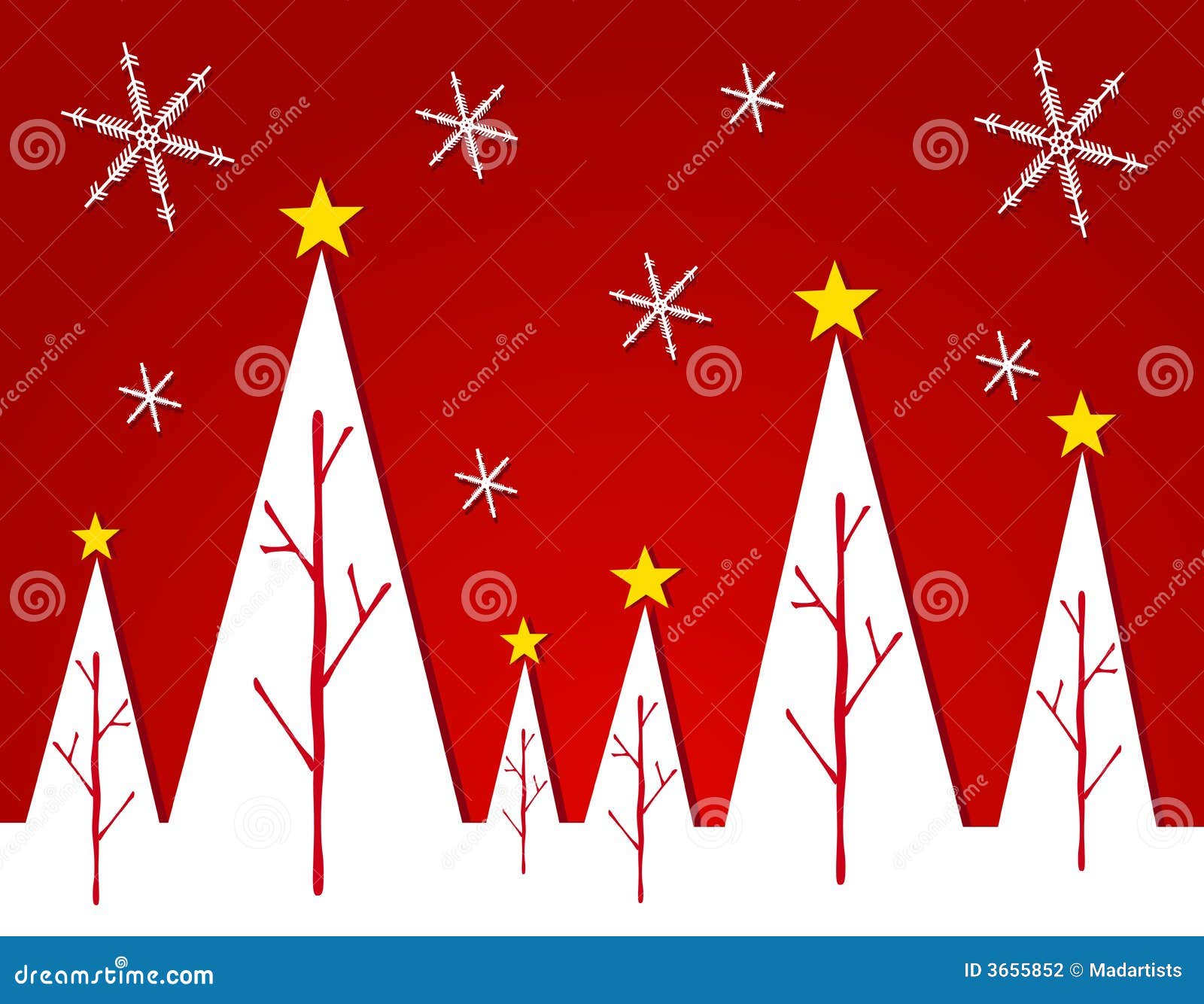 Abstract White Christmas Tree Card 2 Stock Illustration - Illustration ...