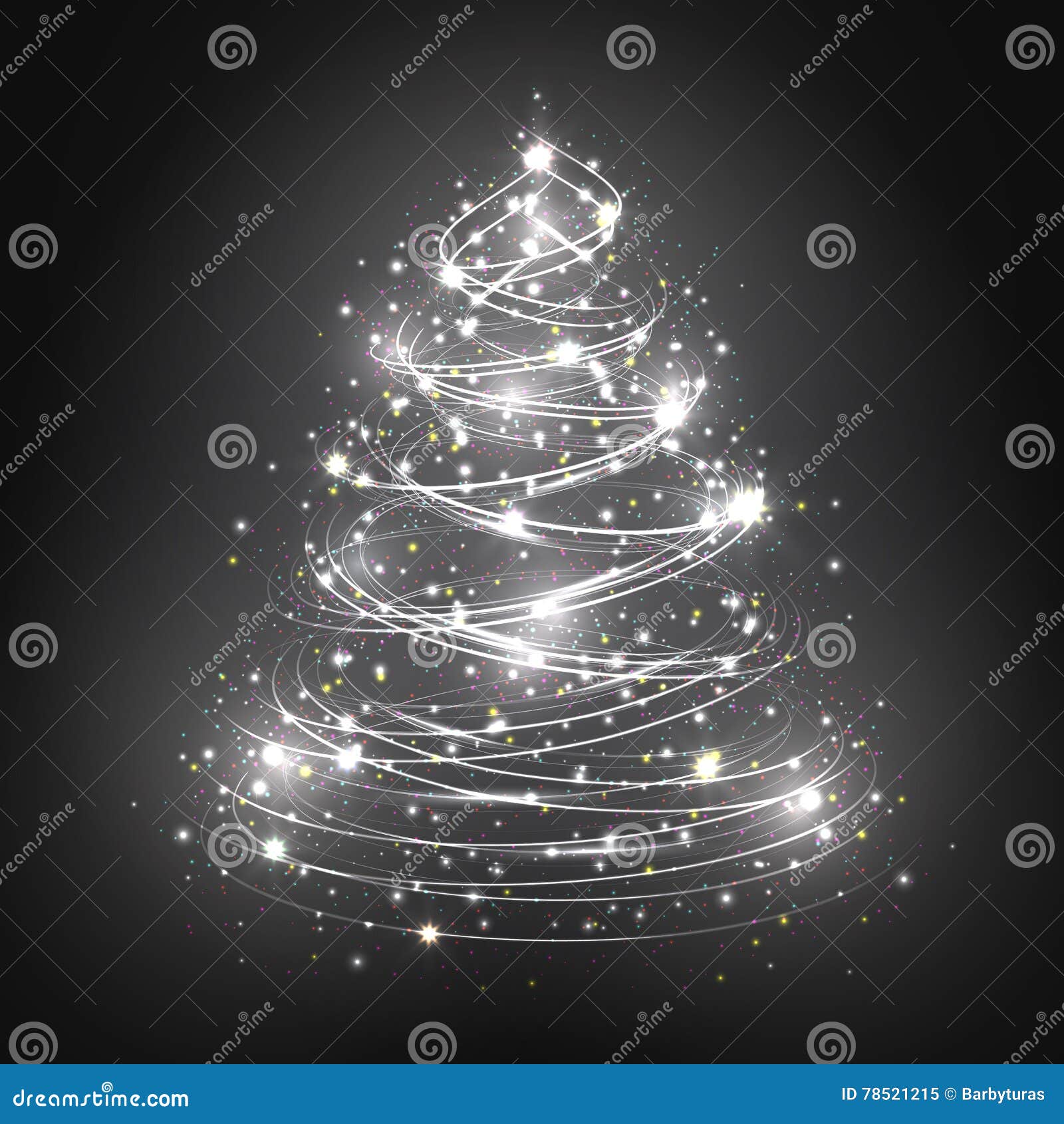 Abstract White Christmas Tree Stock Illustration - Illustration of ...