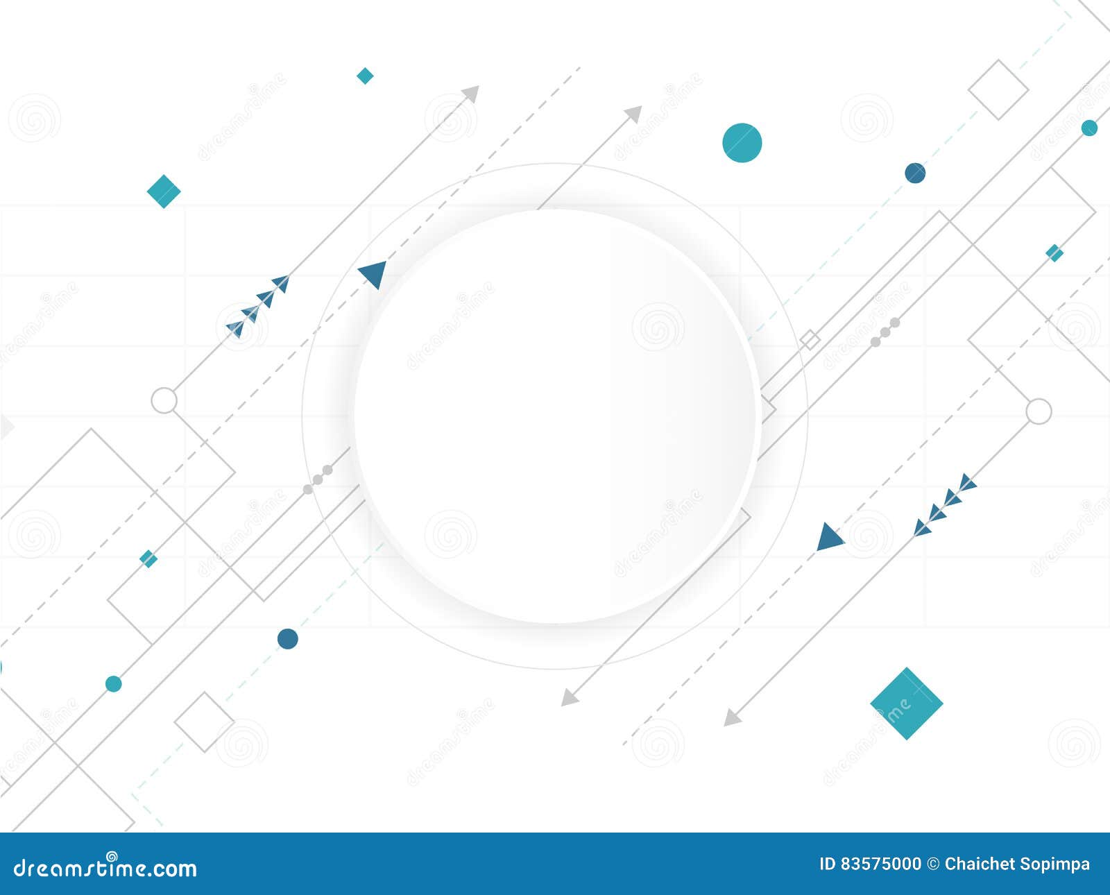 Abstract White Circle Digital Technology Background, Futuristic ...