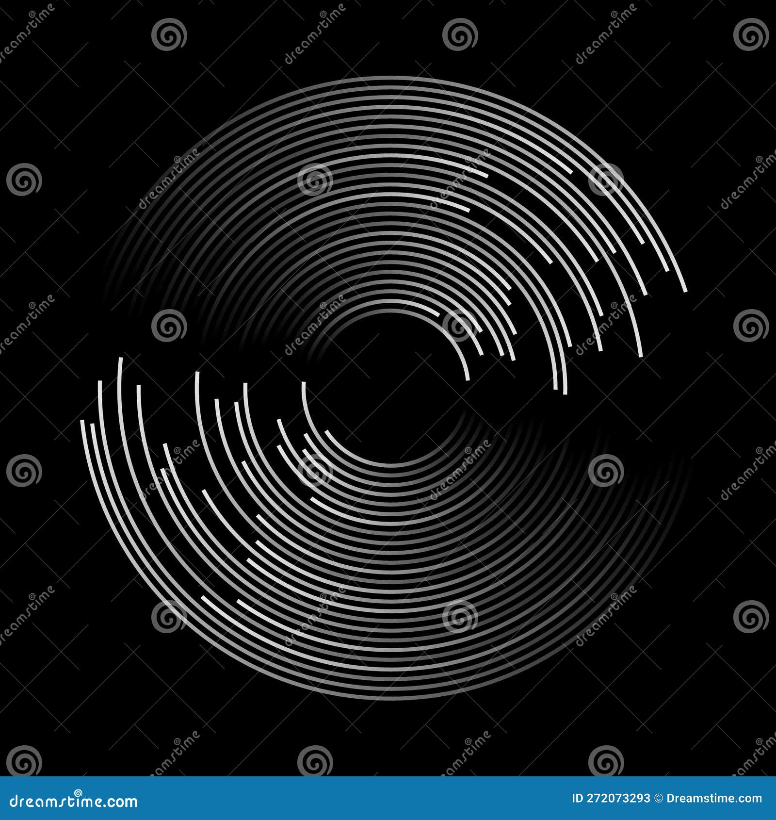 Abstract White Circle Lines on Black Background. Logo, Icon or Design ...