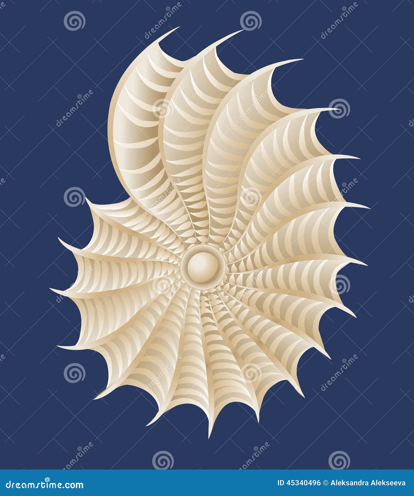 Abstract white cockleshell stock vector. Illustration of blue - 45340496