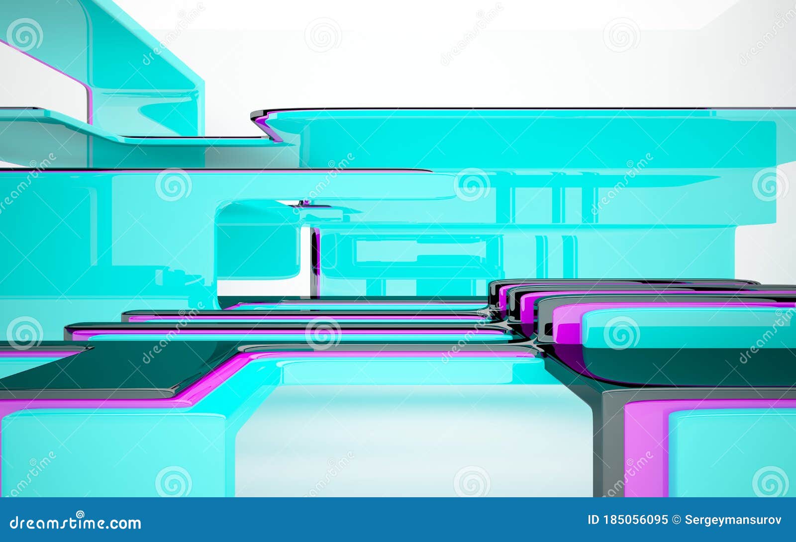Abstract White and Colored Gradient Interior Multilevel Public Space ...