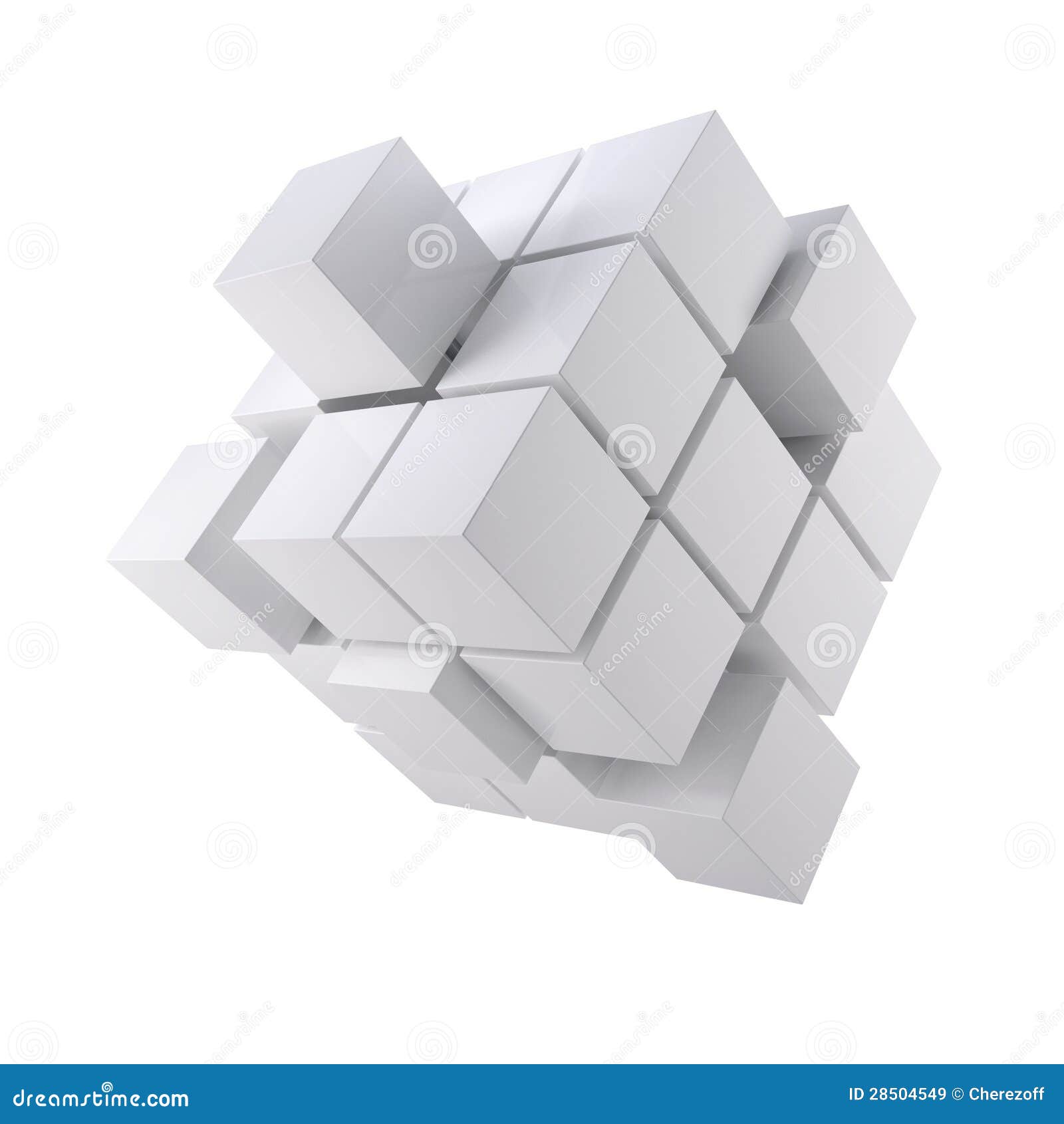Abstract white cube stock illustration. Illustration of brainstorming ...