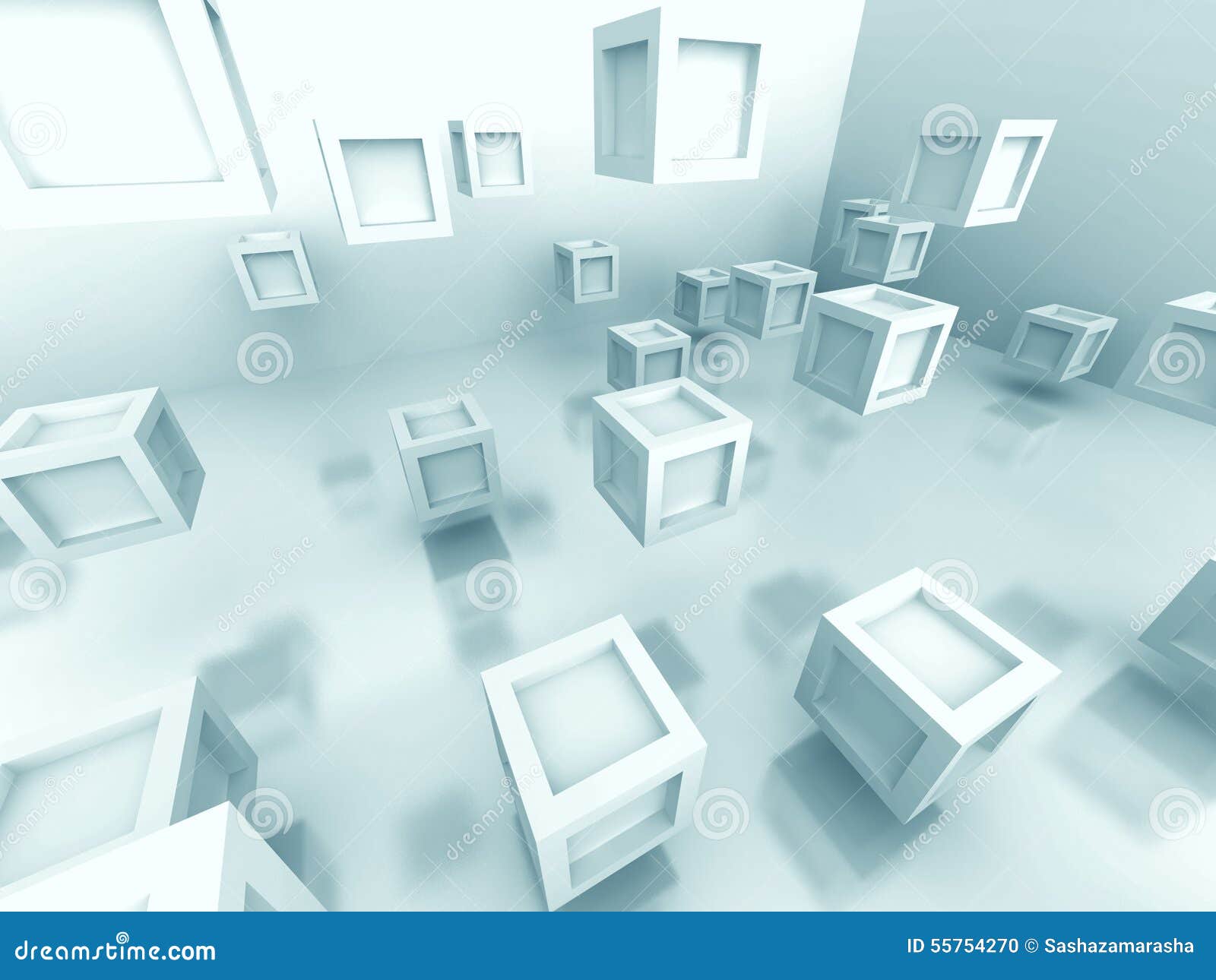 Abstract White Cube Blocks Background Stock Illustration - Illustration ...