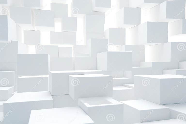 Abstract White Cubes Background Stock Illustration - Illustration of ...