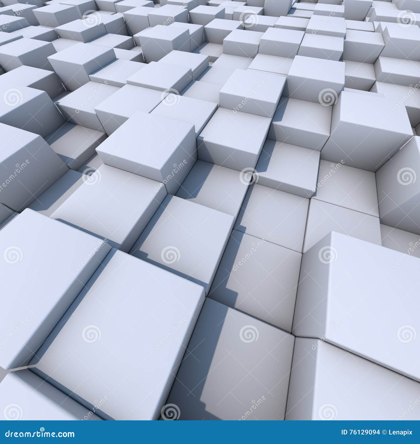 Abstract white cubes stock illustration. Illustration of frontal - 76129094