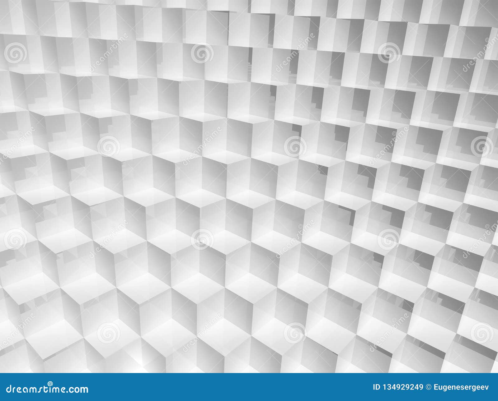 Abstract White Cubes Structure, 3d Illustration Stock Illustration ...