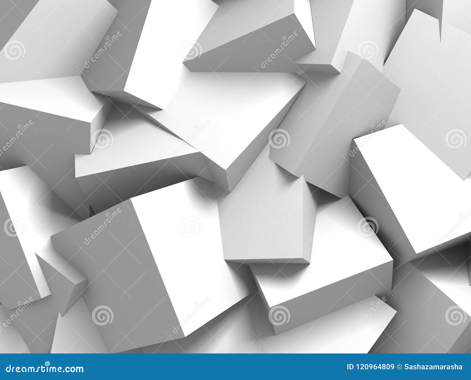 Abstract White Cubes Wall Background Stock Image - Image of perspective ...