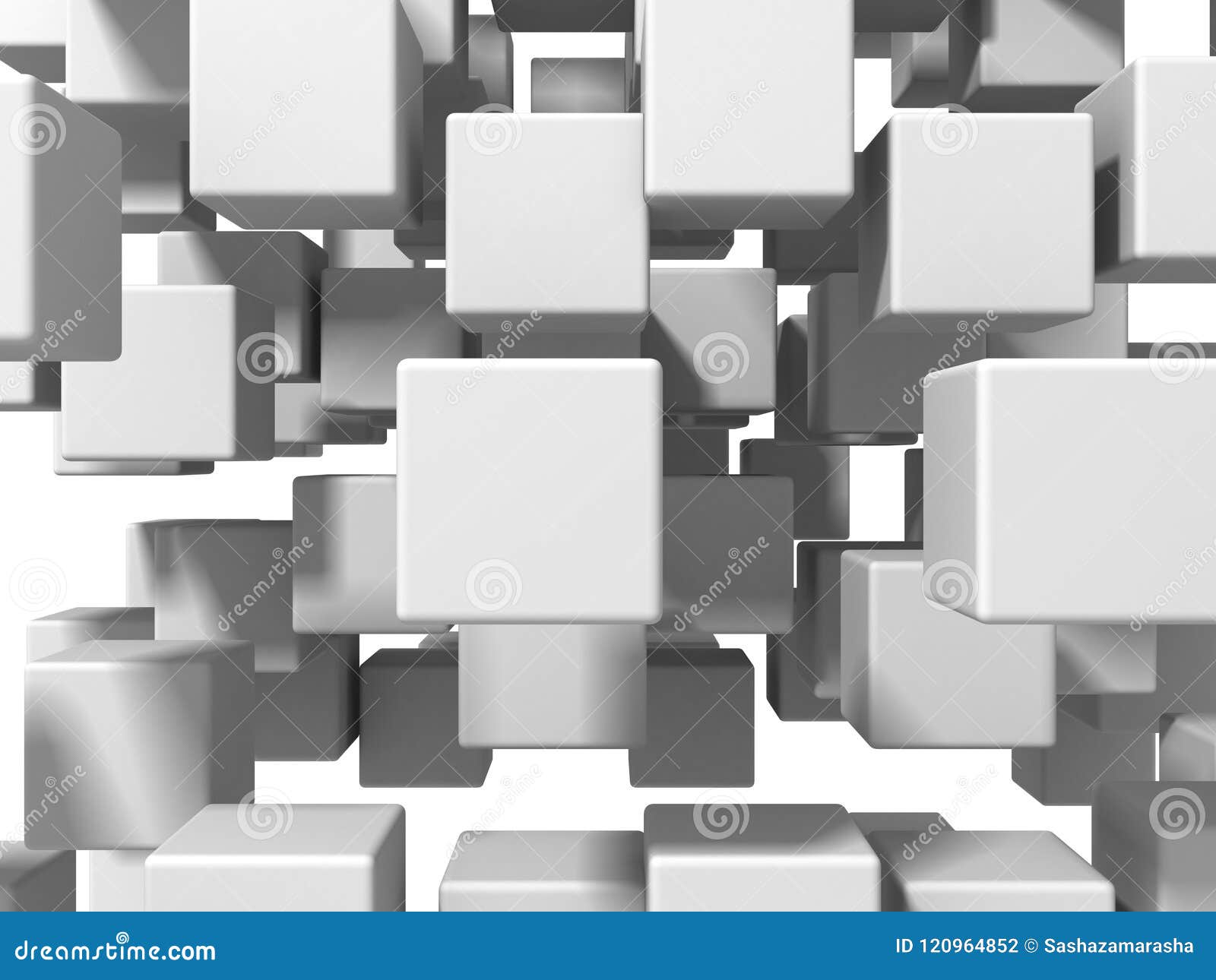 Abstract White Cubes Wall Background Stock Photo - Image of composition ...