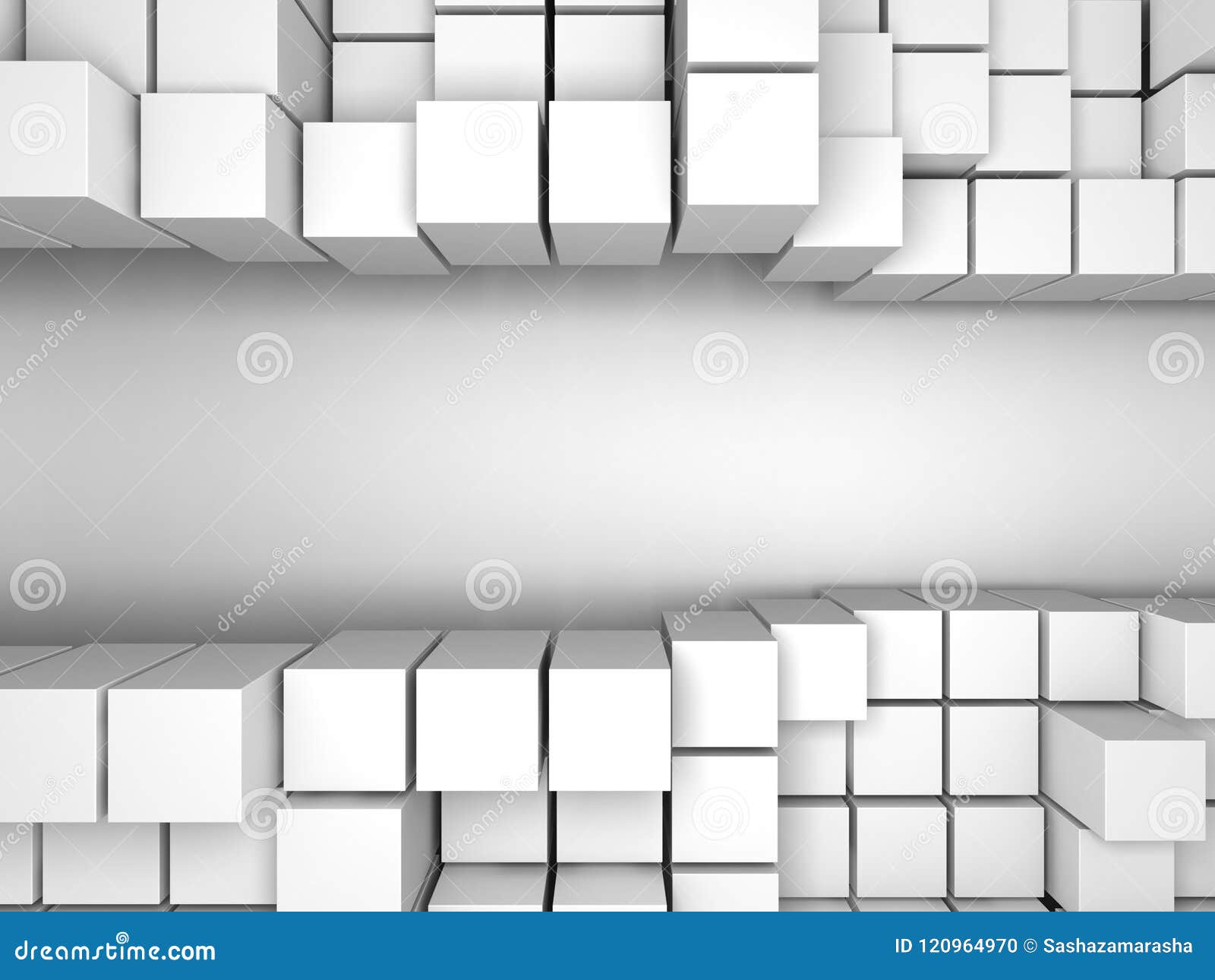 Abstract White Cubes Wall Background Stock Illustration - Illustration ...