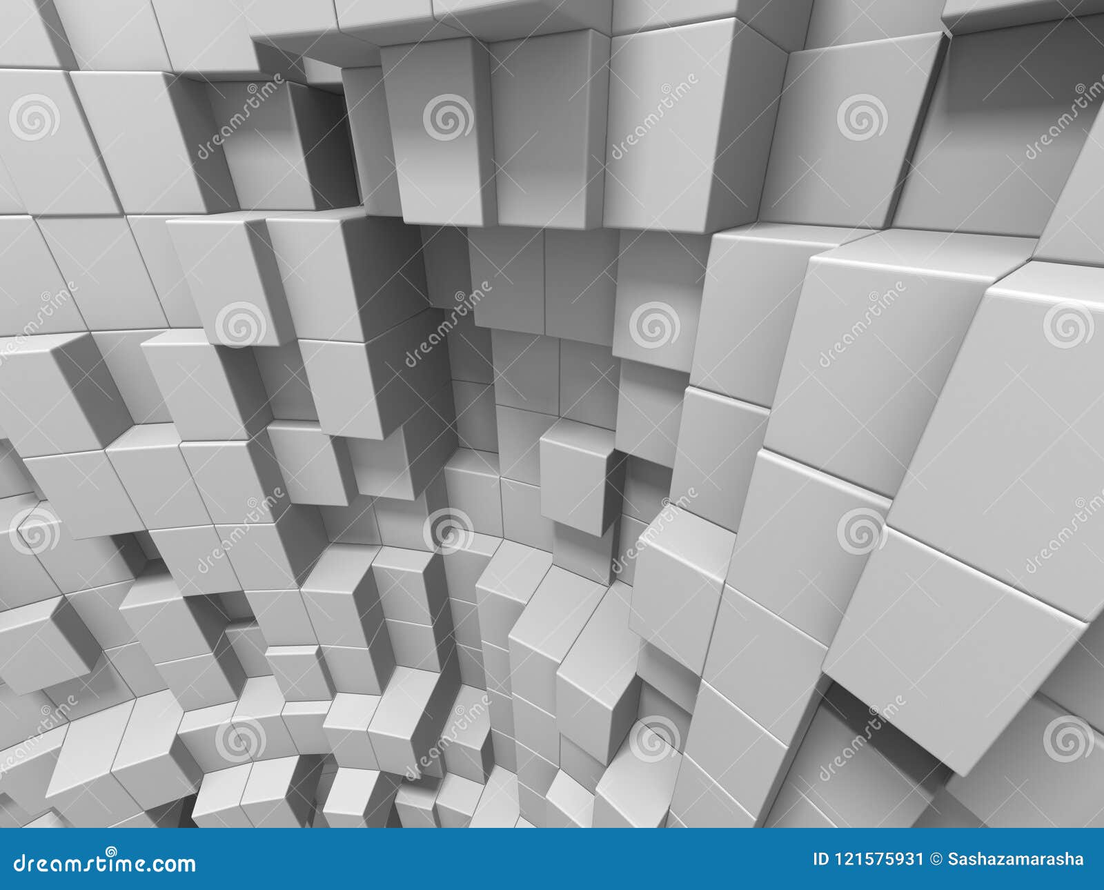 Abstract White Cubes Wall Background Stock Illustration - Illustration ...