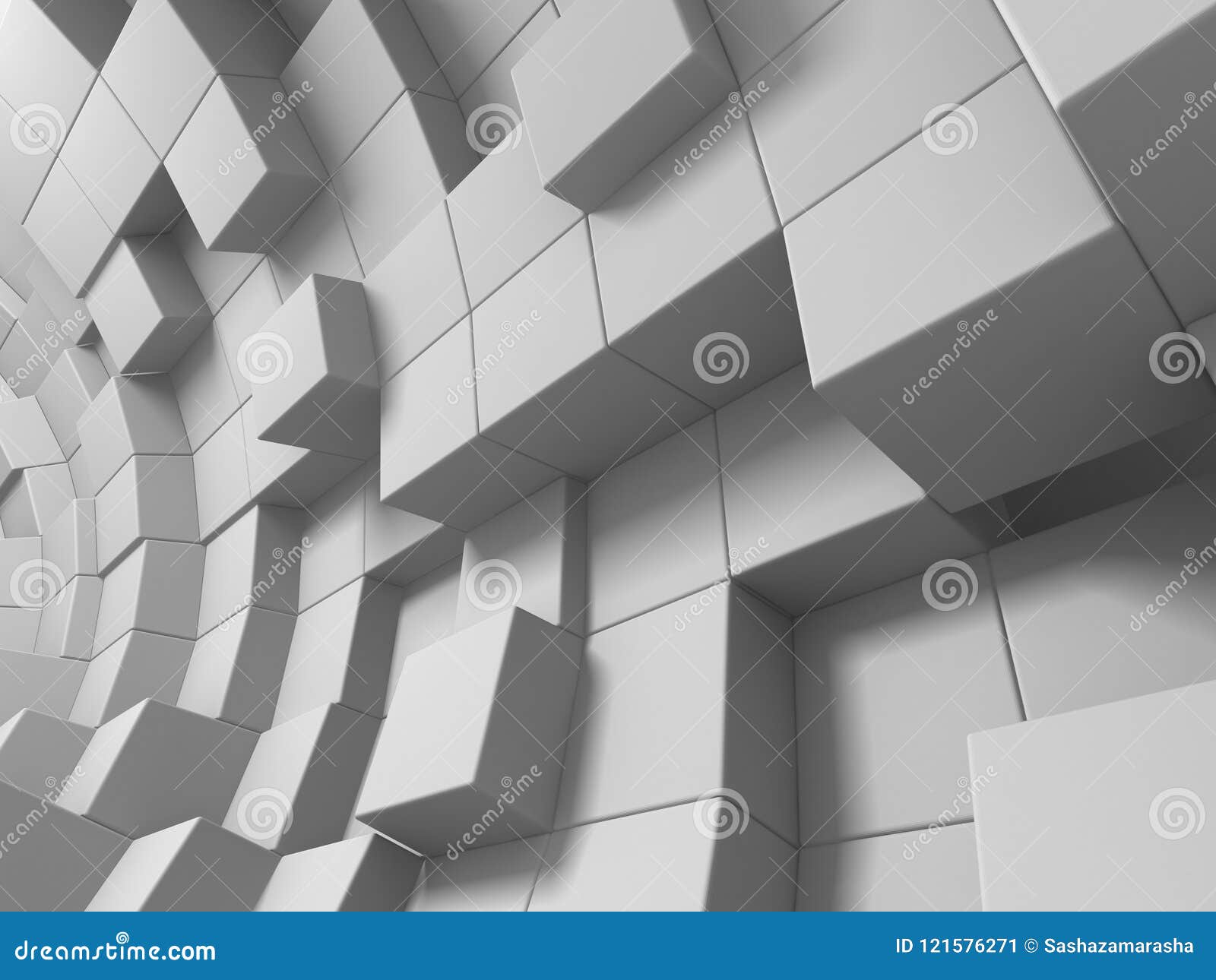 Abstract White Cubes Wall Background Stock Illustration - Illustration ...