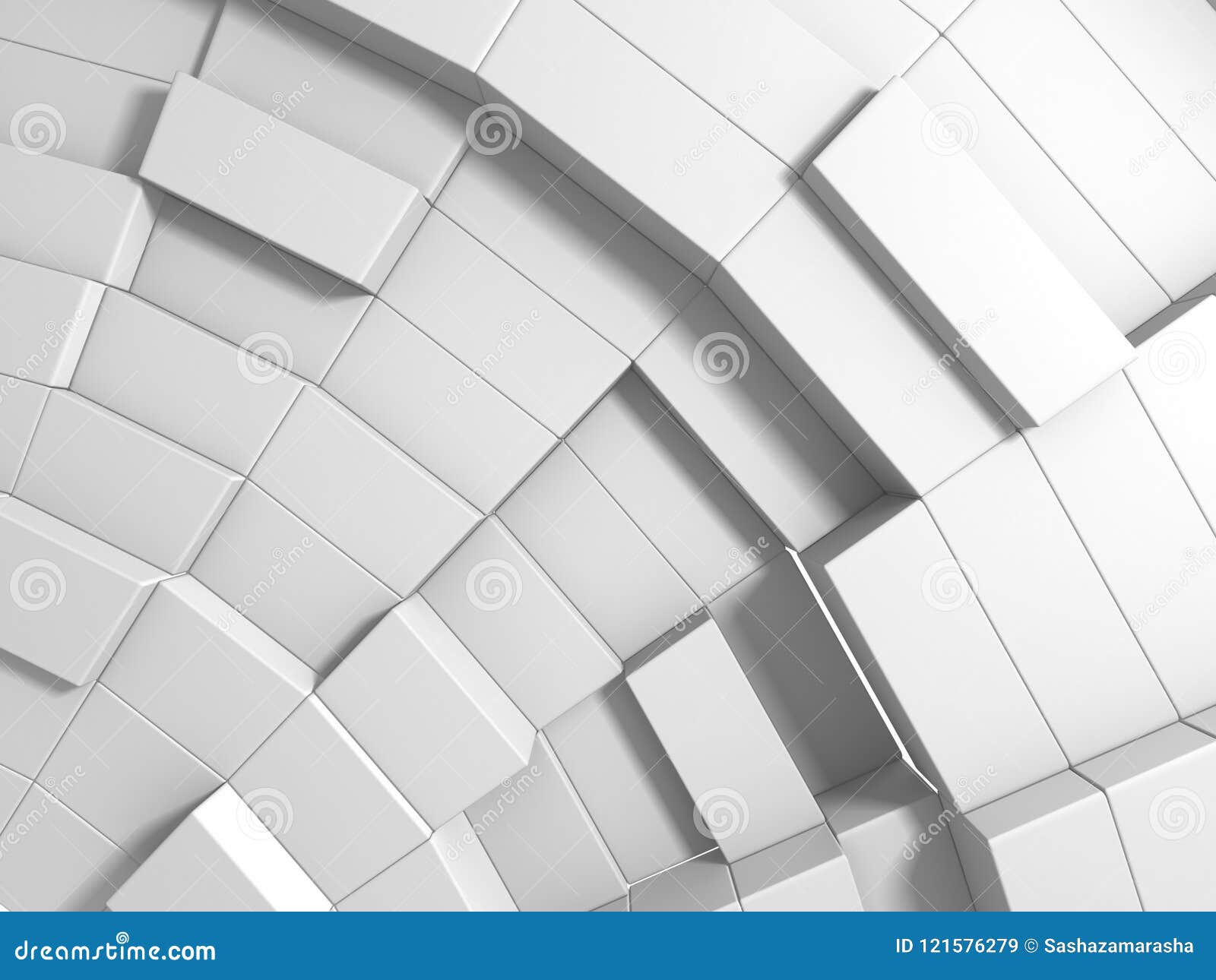 Abstract White Cubes Wall Background Stock Illustration - Illustration ...