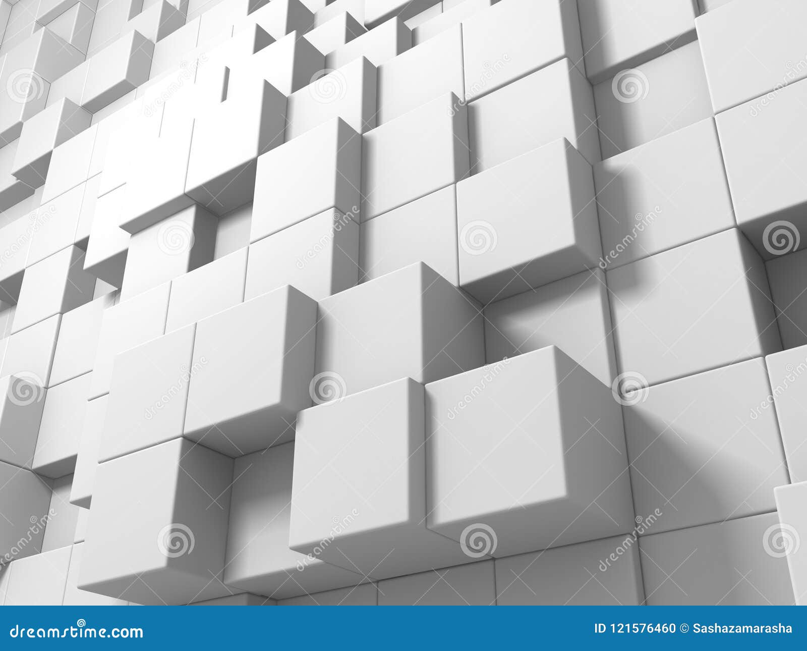 Abstract White Cubes Wall Background Stock Illustration - Illustration ...