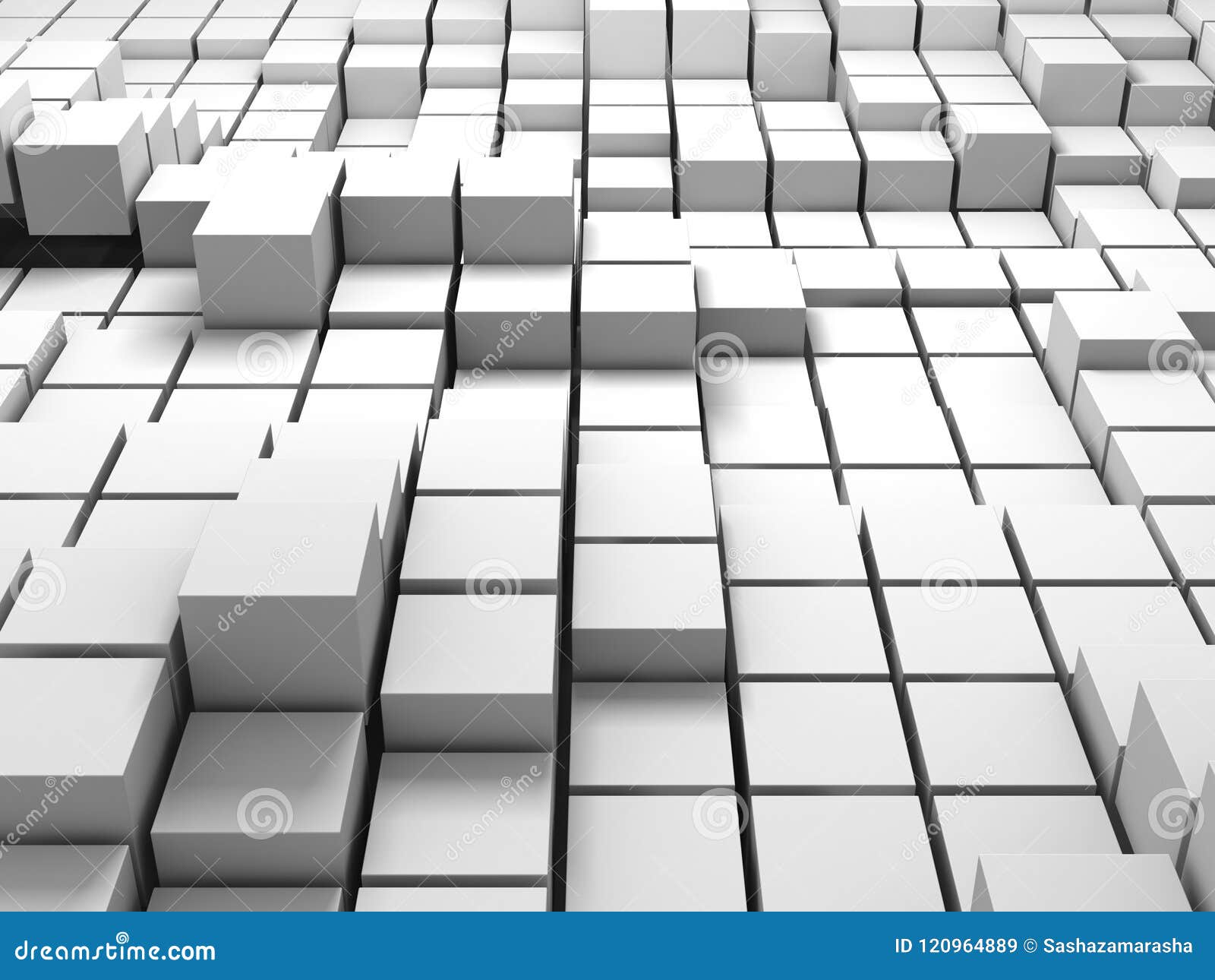 Abstract White Cubes Wall Background Stock Illustration - Illustration ...