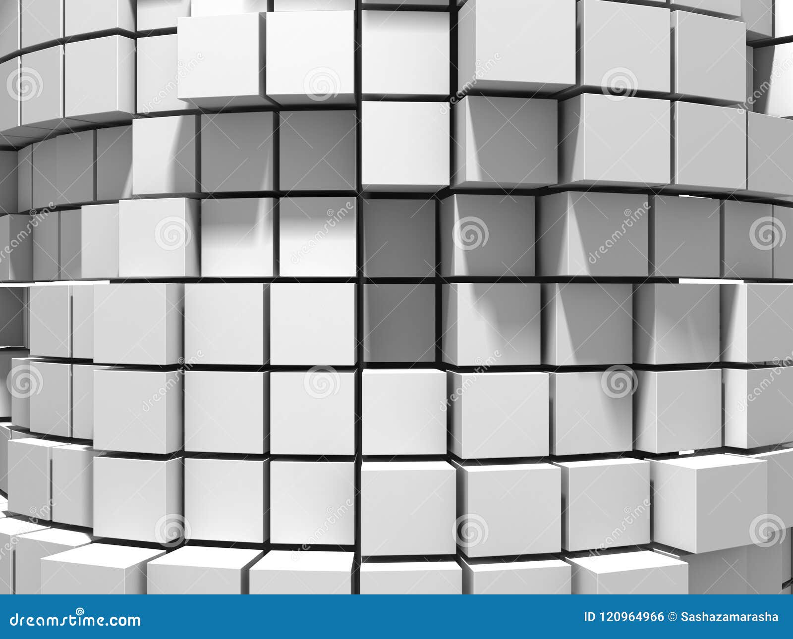 Abstract White Cubes Wall Background Stock Illustration - Illustration ...