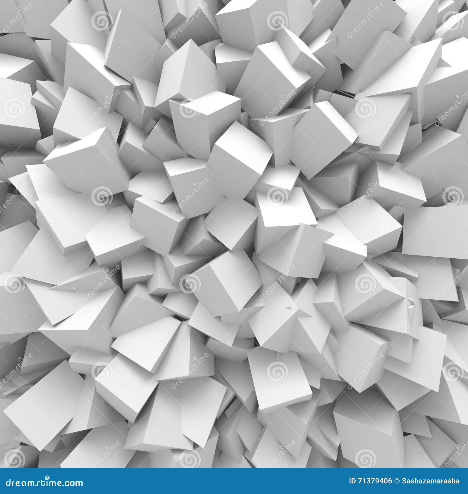 Abstract White Cubes Wall Background Stock Illustration - Illustration ...