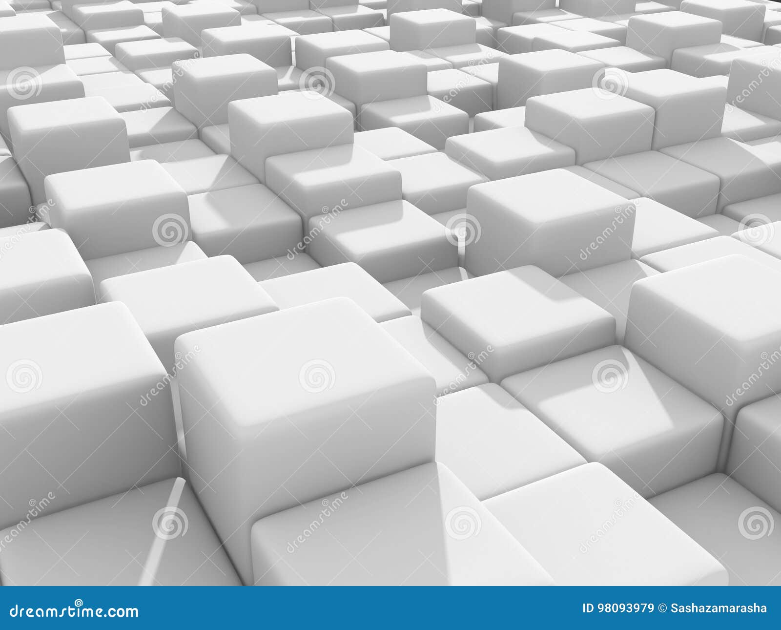 Abstract White Cubes Wall Background Stock Illustration - Illustration ...