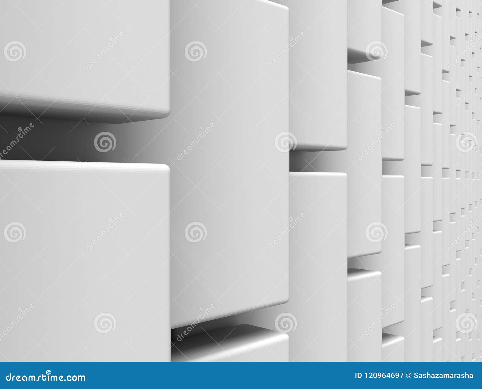 Abstract White Cubes Wall Background Stock Illustration - Illustration ...