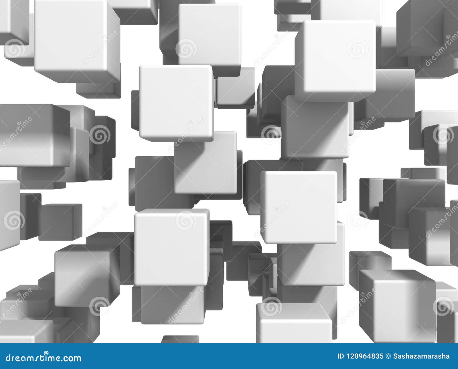 Abstract White Cubes Wall Background Stock Image - Image of composition ...