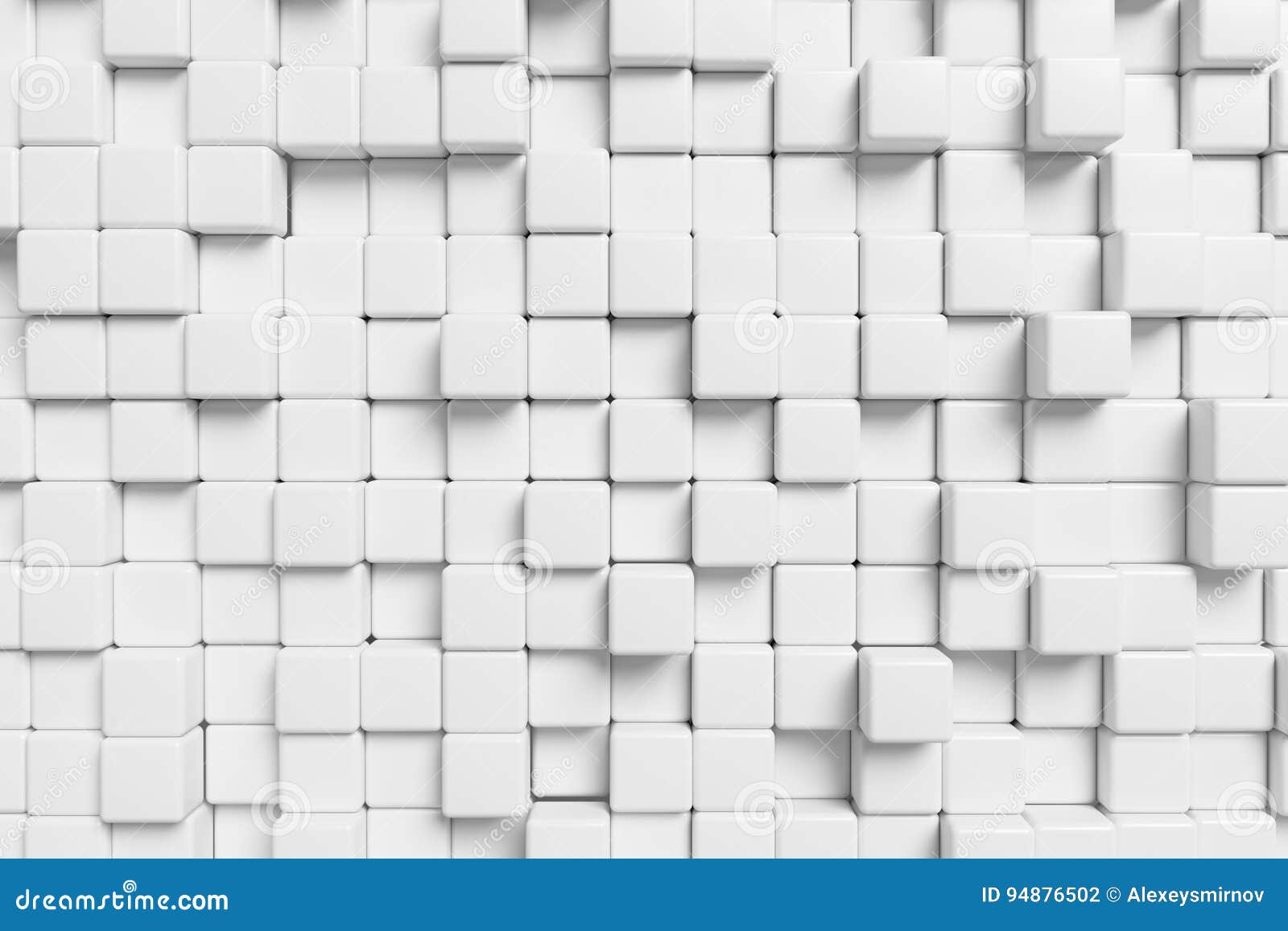 Abstract White Cubes Wall 3d Background Stock Illustration ...