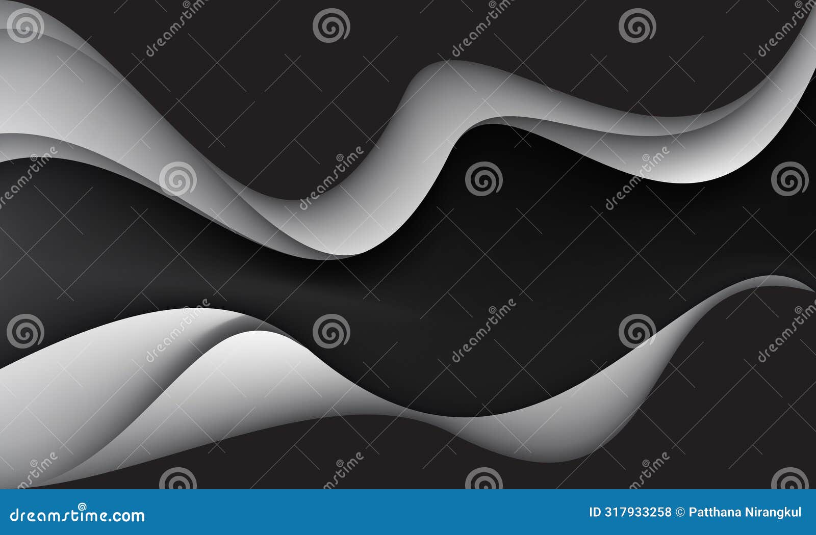 Abstract White Curve Shadow on Black Background Vector Stock Vector ...