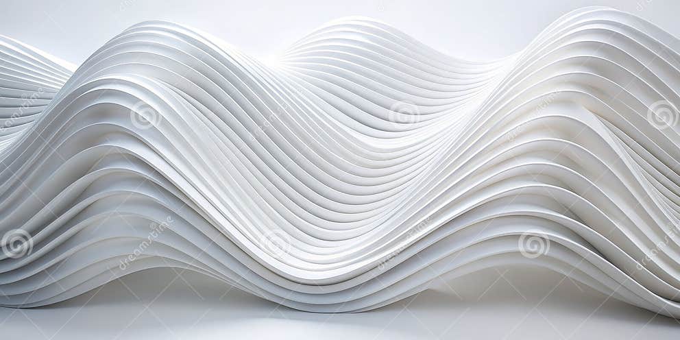 Abstract White Curved Lines, 3D Render, Minimalist, Architecture ...