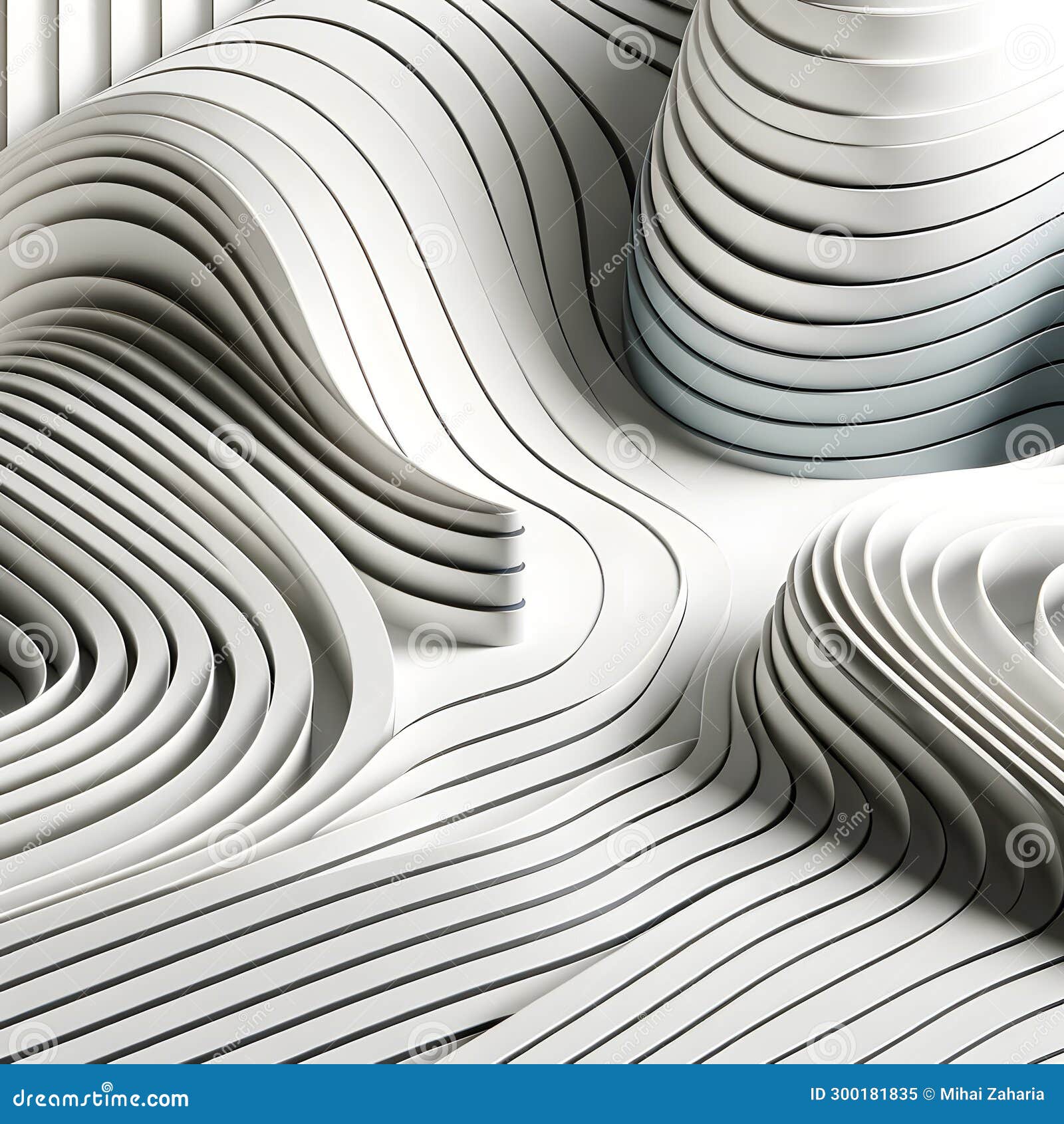 Abstract White Curves and Shadows. Created with Generative AI Stock ...