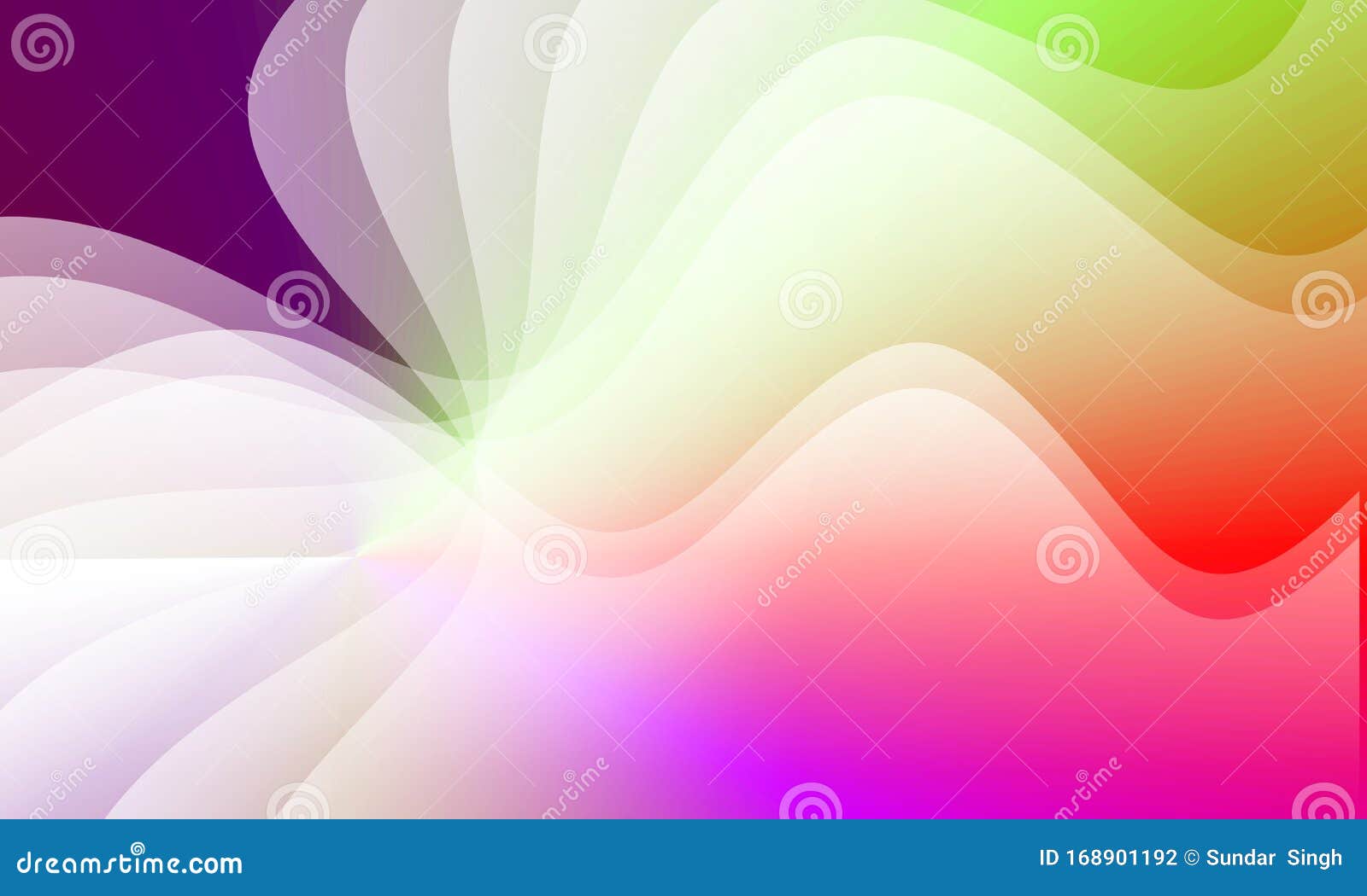 Curvy Rainbow Arces In Celeste Backdrop Royalty-Free Illustration ...