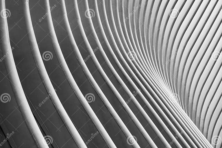 Abstract White 3d Interior with Curved Elements, Geometric Background ...