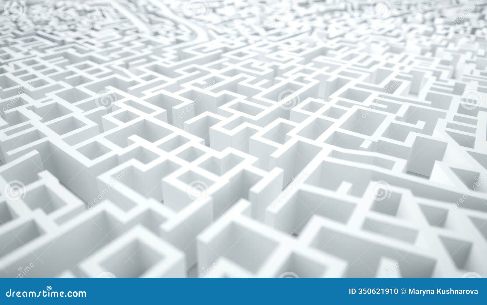 Abstract White 3D Maze. Complex Pattern. Geometric Structure. Intricate ...