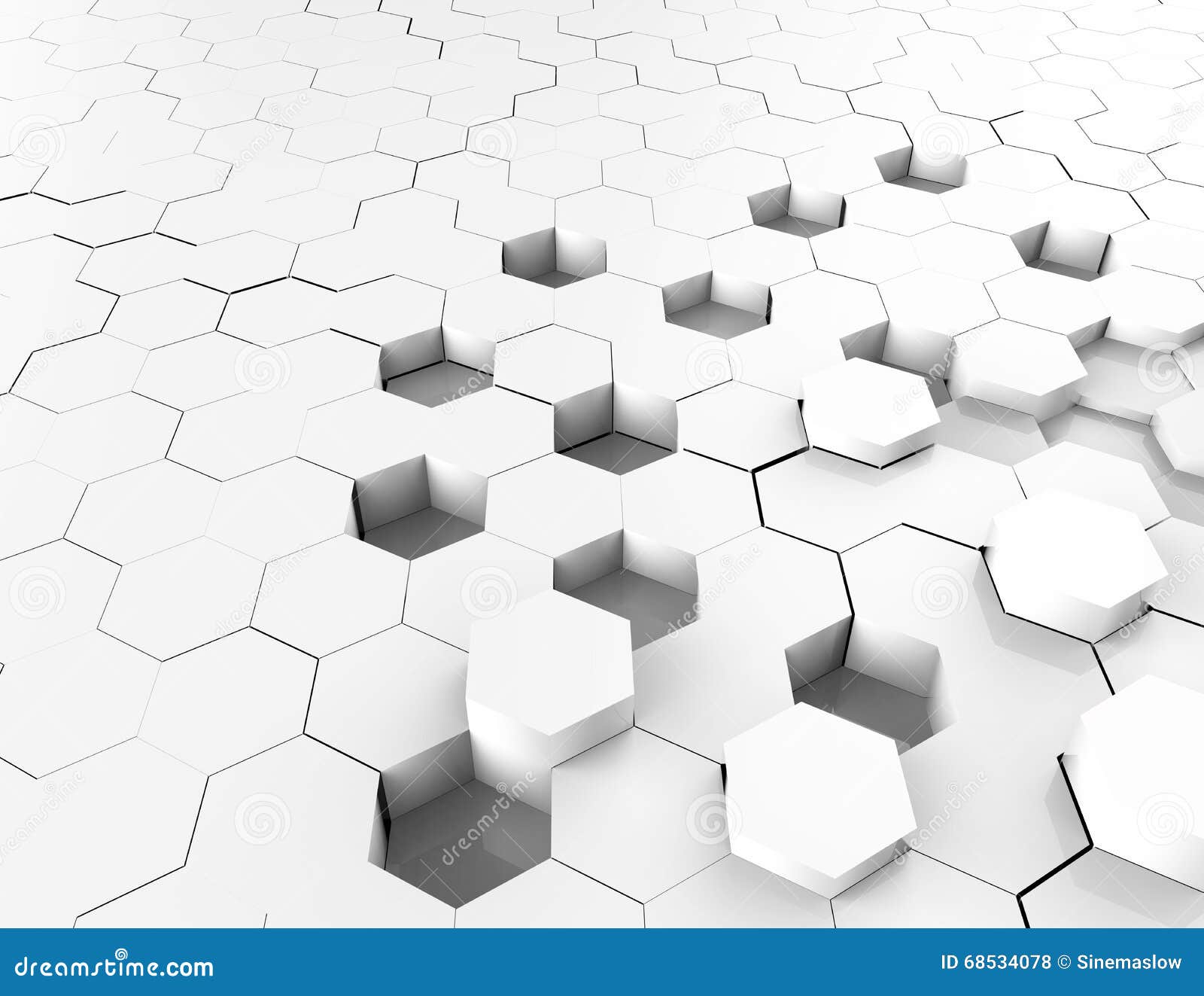 Abstract White 3D Render Hexagonal Geometric Structure Background Stock ...