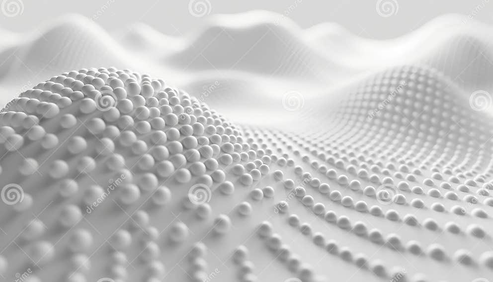 Abstract White 3d Spheres Forming Undulating Wave-like Patterns and ...