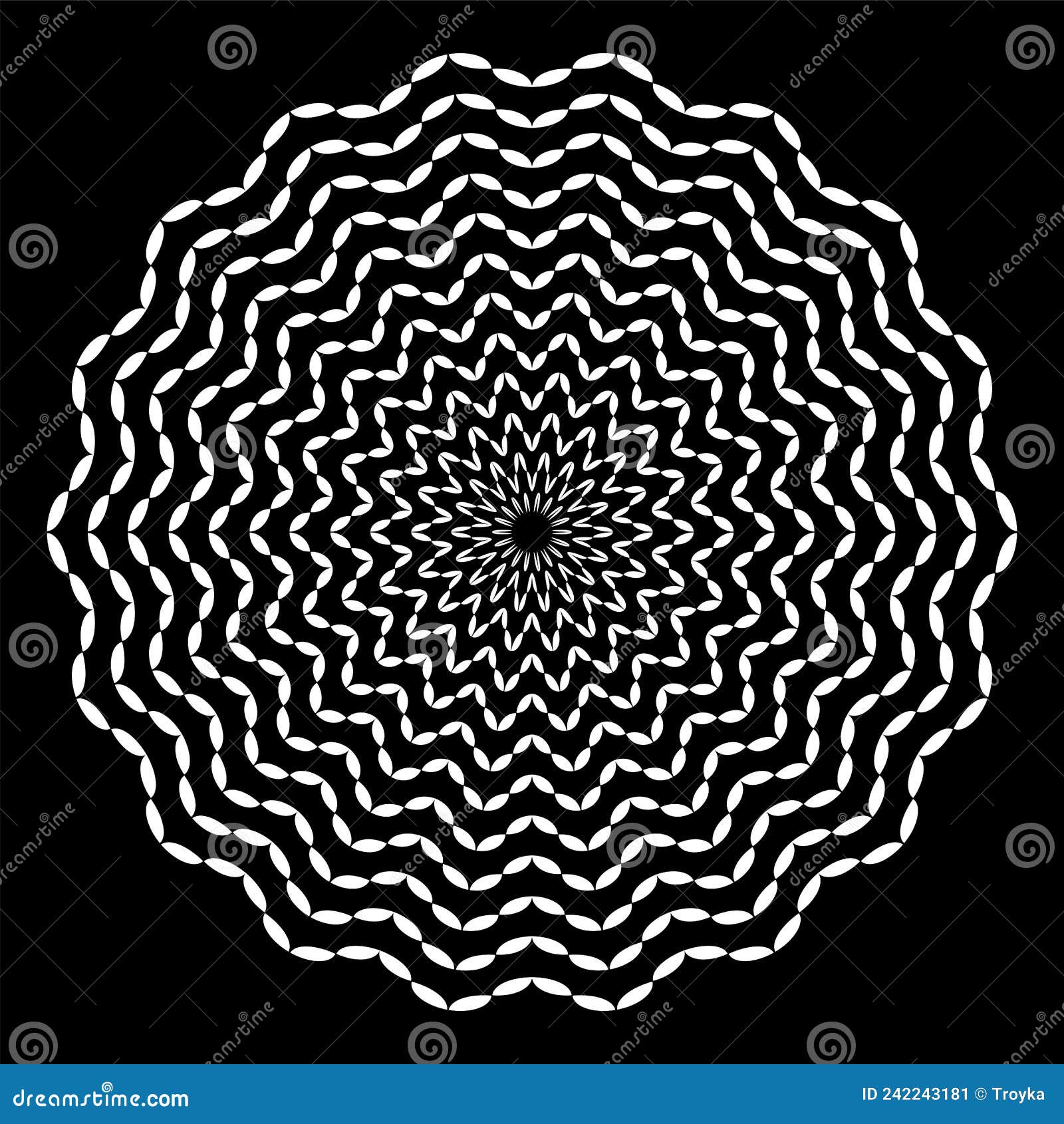 Abstract White Circle Pattern on Black Background Stock Vector ...