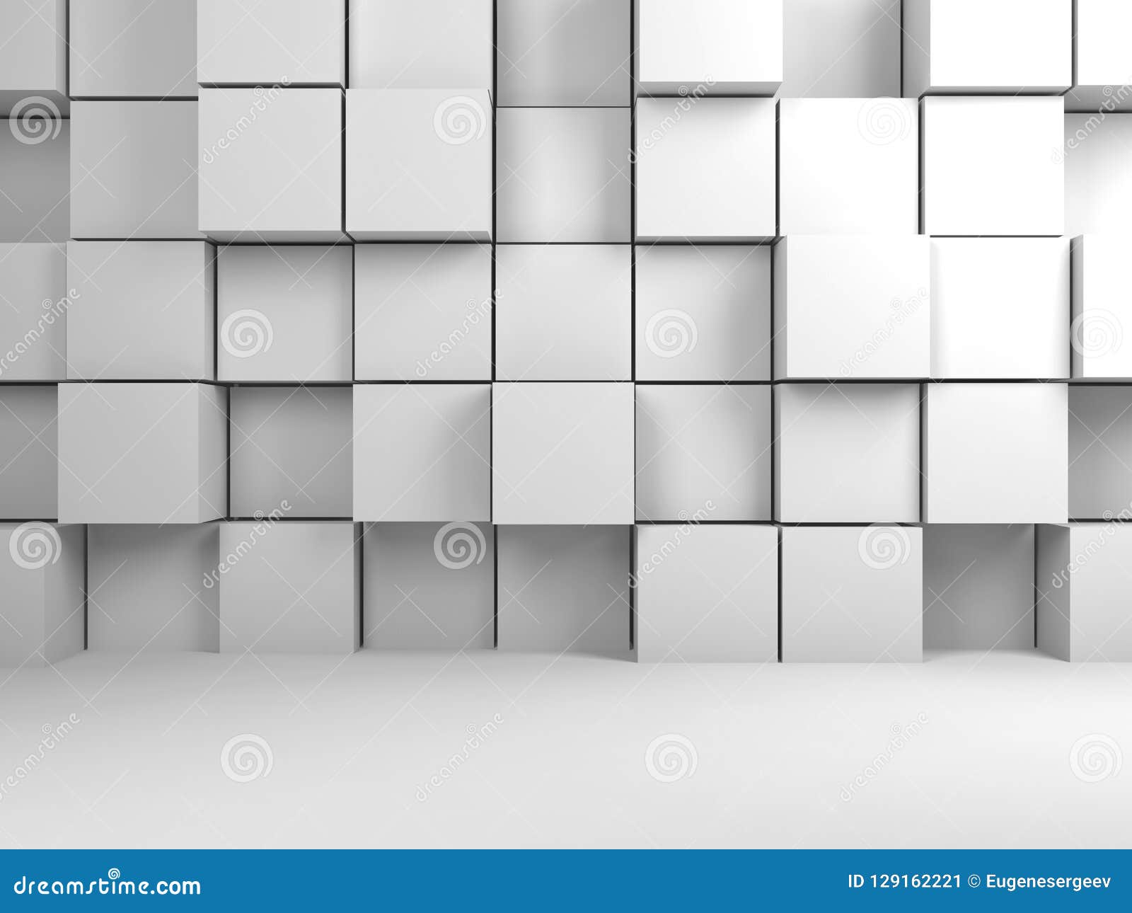 Abstract White Digital Background 3d Cubes Stock Illustration